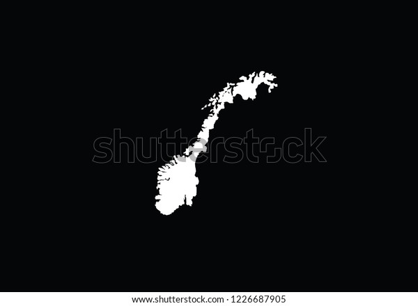 Norway Map Outline Country Shape National Stock Vector (Royalty Free ...