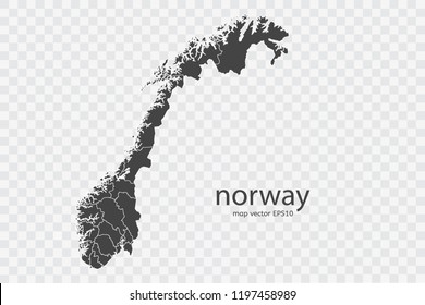 Norway Map Vector Isolated On Transparent Stock Vector (Royalty Free ...