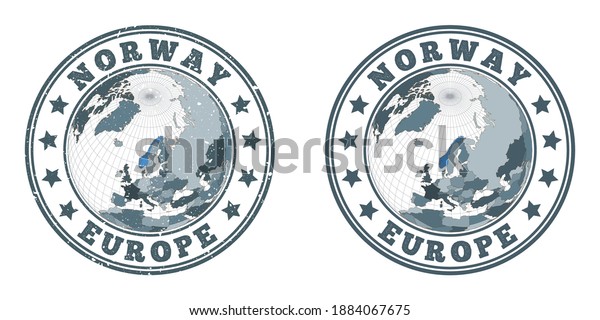 Norway Round Logos Circular Badges Country Stock Vector (Royalty Free ...