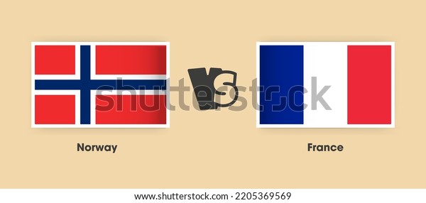 Norway Vs France Flags Placed Side Stock Vector (Royalty Free ...