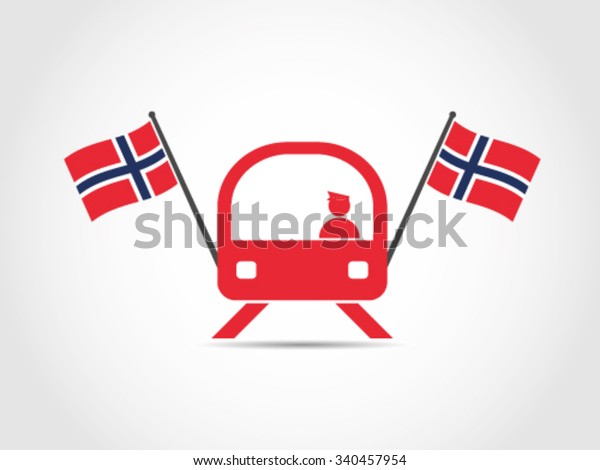 Norwegian Train Public Transportation Stock Vector (Royalty Free ...