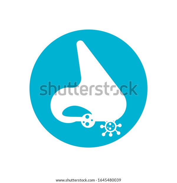 Nose Bacteria Germs Over Blue Circle: เวกเตอร์สต็อก (ปลอดค่าลิขสิทธิ์ ...