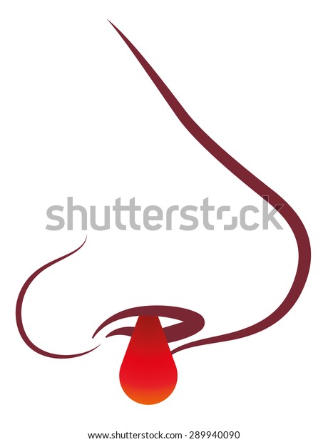 Nose Bleed Aesthetic Illustration Epistaxis Isolated Stock Vector ...