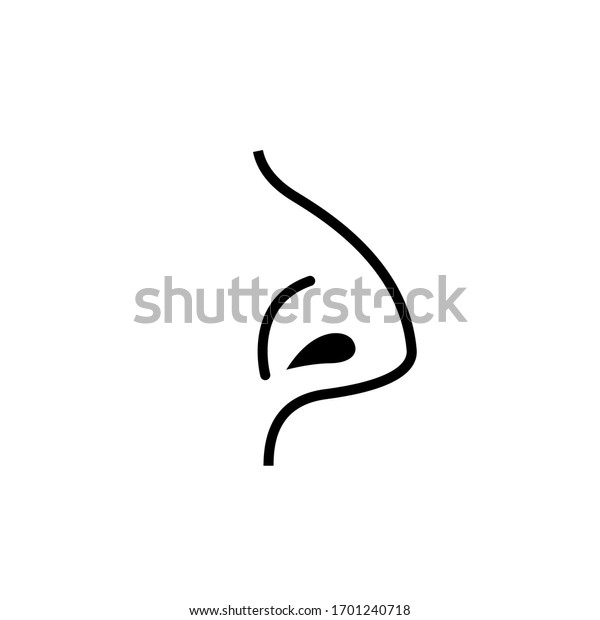 Nose Icon Line Style On White Stock Vector (Royalty Free) 1701240718 ...