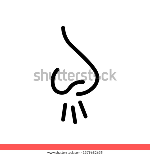 Nose Vector Icon Smell Symbol Simple Stock Vector (Royalty Free) 1379682635