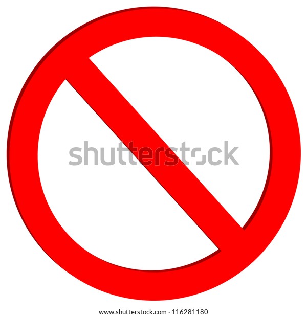 Not Allowed Sign On White Background Stock Vector (Royalty Free) 116281180