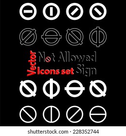 Not Allowed Sign Prohibited Signs Icons 스톡 벡터(로열티 프리) 228352744 ...