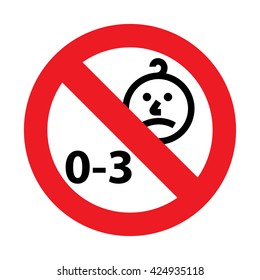 Not Children Under 3 Years Age Stock Vector (Royalty Free) 424935118 ...