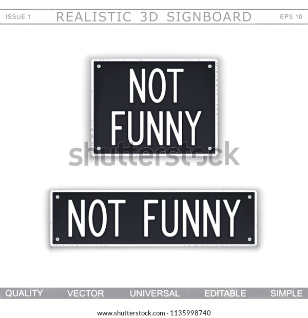 Not Funny Signboard Stylized Car License Stock Vector (Royalty Free ...