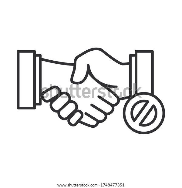 Not Handshake Icon Forbidden Sign Over: เวกเตอร์สต็อก (ปลอดค่าลิขสิทธิ์ ...