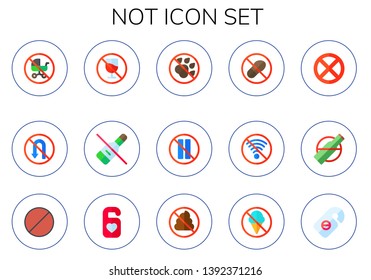 Not Icon Set 15 Flat Not: vector de stock (libre de regalías ...