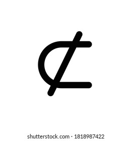 Not Subset Icon On White Background Stock Vector (Royalty Free ...