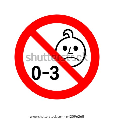 Not Suitable Children Under 3 Years Vector de stock (libre de regalías ...
