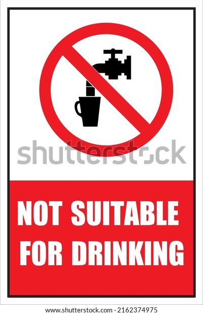 Not Suitable Drinking Sign Vector Design Stock Vector (Royalty Free ...