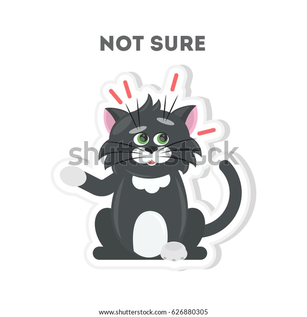 Not Sure Cat Sticker Isolated Cartoon Stock Vector (Royalty Free ...