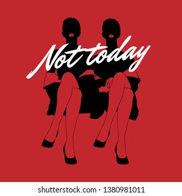Not Today Vector Hand Drawn Illustration Stock Vector (Royalty Free ...