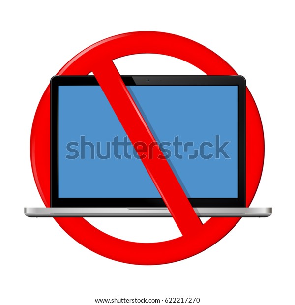 Not Use Laptop Sign Stock Vector (Royalty Free) 622217270 | Shutterstock