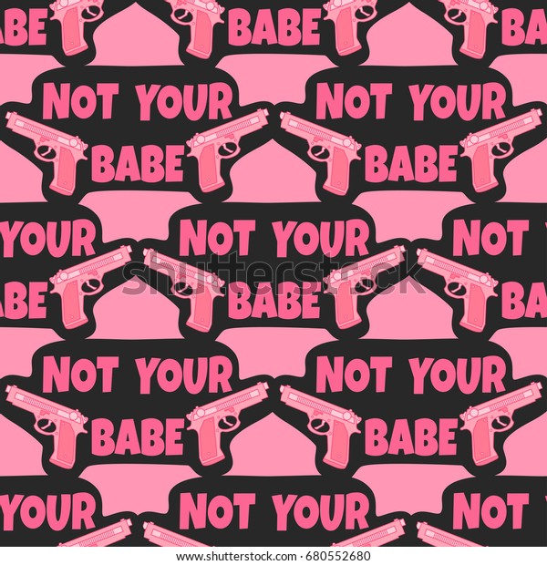 Not Your Baby Vector Seamless Pattern Stock Vector (Royalty Free ...