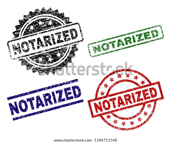Notarized Seal Prints Corroded Style Black Stock Vector (Royalty Free ...
