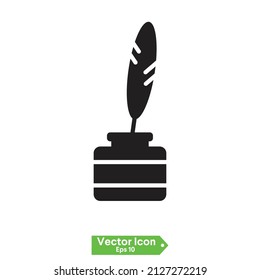 Notary Feather Pen Icon Simple Illustration Stock Vector (Royalty Free ...