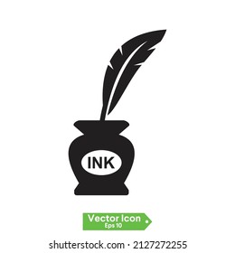 Notary Feather Pen Icon Simple Illustration Stock Vector (Royalty Free ...