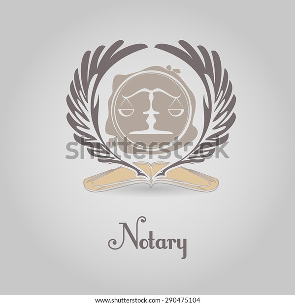 Notary Symbol Vector Logo Design Template Stock Vector (Royalty Free ...