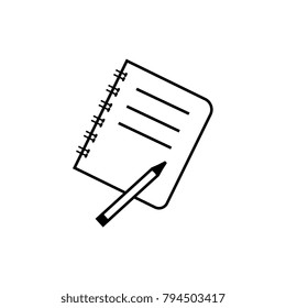 Note Book Pencil Line Art Illustration Stock Vector (Royalty Free ...
