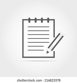 Note Pen Icons On White Background Stock Vector (Royalty Free ...
