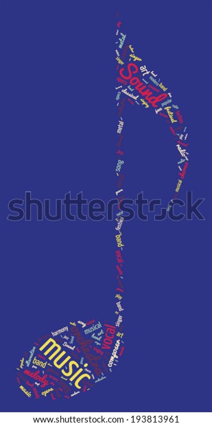 Note Shaped Word Cloud Music Concept Stock Vector (Royalty Free ...