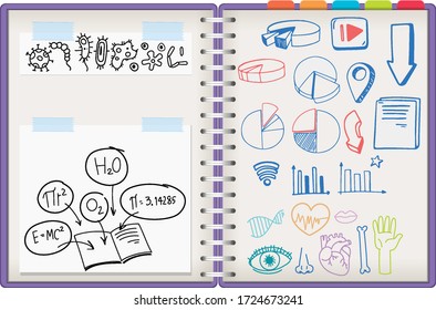 Note Various Subject Illustration Stock Vector (Royalty Free ...