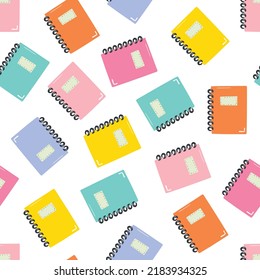 Notebook Back School Seamless Handdrawn Vector Stock Vector (Royalty ...