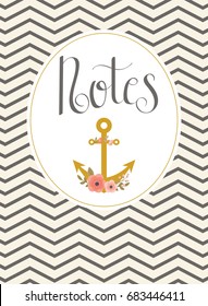 Notebook Cover Template Hand Lettering Notes Stock Vector (Royalty Free ...