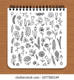 Notebook Design Floral Design Stock Vector (Royalty Free) 1077285149 ...