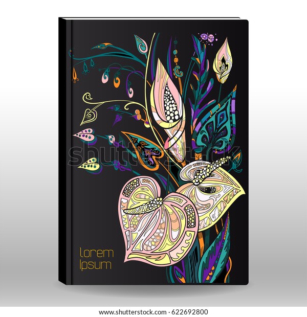Notebook Diary Cover Design Flowers Stock Vector (Royalty Free ...
