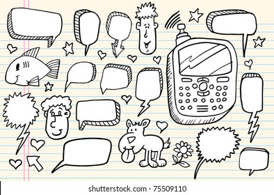 Notebook Doodle Clip Art Design Elements Stock Vector (Royalty Free ...