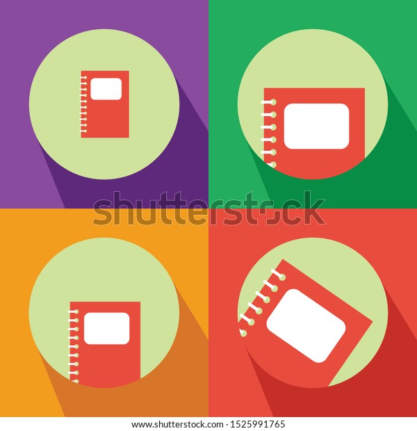 Notebook Four Color Minimalist Flat Icon Stock Vector (Royalty Free ...