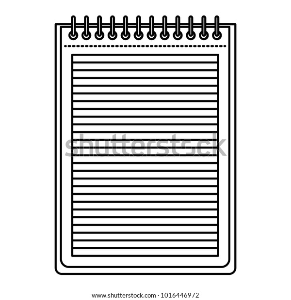 Notebook Horizontal Lines Metal Spiral On Stock Vector (Royalty Free ...