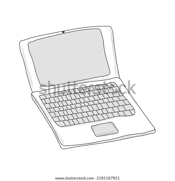 Notebook Line Art Black White Open Stock Vector (Royalty Free ...