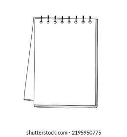 Notebook Line Art Hand Drawn Vector Stock Vector (Royalty Free ...