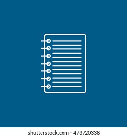 Notebook Line Icon On Blue Background Stock Vector (Royalty Free ...