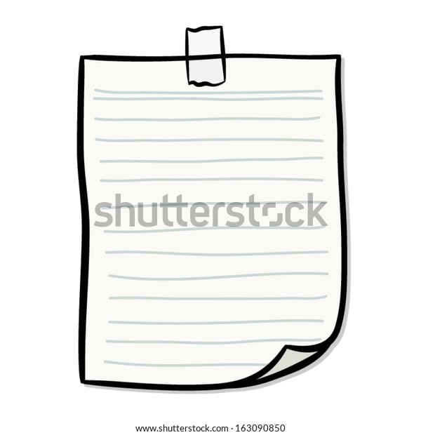 Notebook Paper Sticky Tape Cartoon Vector Stock Vector (Royalty Free ...