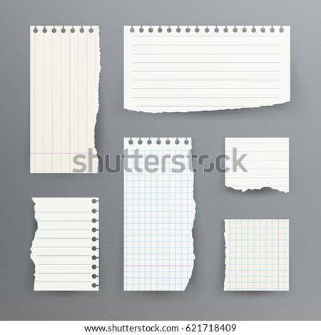 Notebook Papers Torn Edge Vector Illustration Stock Vector (Royalty ...