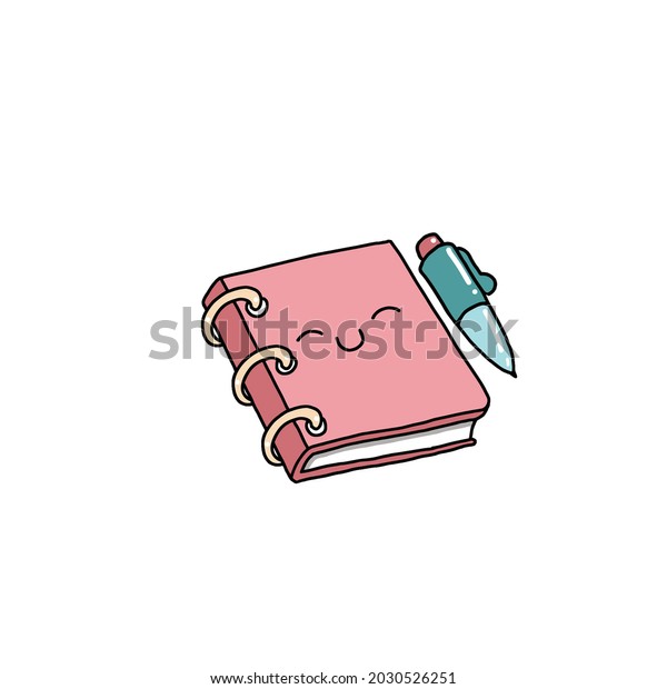 Notebook Pen Cartoon Vector Illustration Isolated Stock Vector (Royalty ...