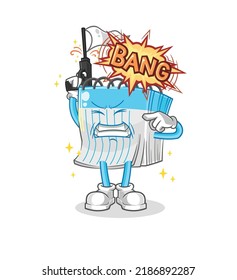 Notebook Warning Shot Mascot Cartoon Vector Stock Vector (Royalty Free ...