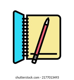 Notebook Writing Tasks Color Icon Vector Stock Vector (Royalty Free ...