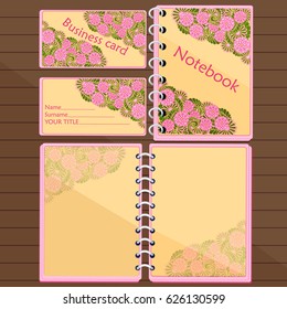 Notepad Business Card On Table: vector de stock (libre de regalías ...
