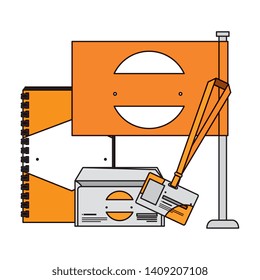 Notepad Flag Envelope Company Emblem Print Stock Vector (Royalty Free ...