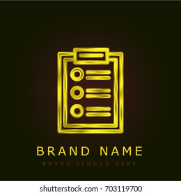 Notepad Golden Metallic Logo Stock Vector (Royalty Free) 703119700 ...