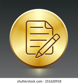 Notepad On Gold Round Buttons Stock Vector (Royalty Free) 251620918 ...