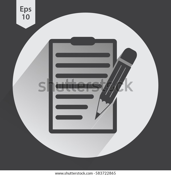 Notepad Symbol Simple Flat Icon Paper Stock Vector (Royalty Free) 583722865